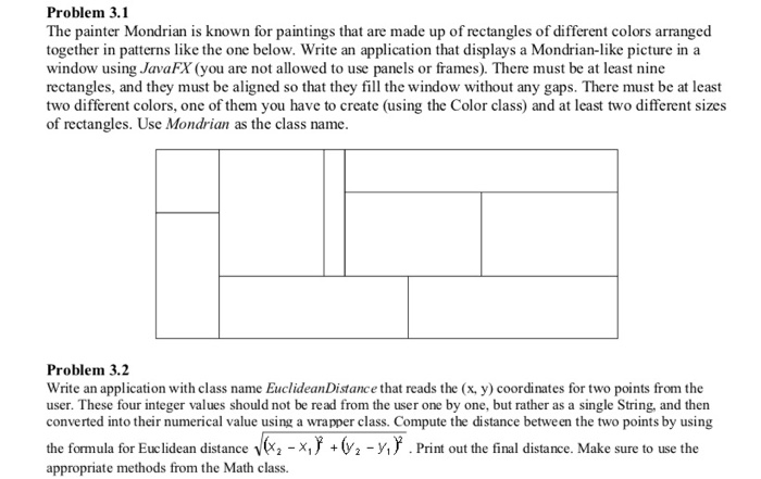 Solved Problem 3.1 The painter Mondrian is known for | Chegg.com