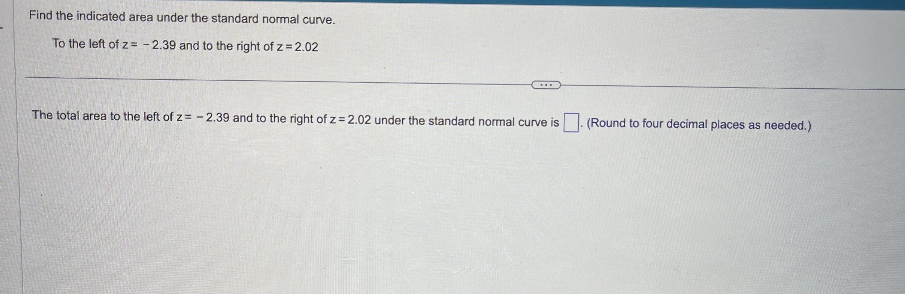 Solved Find the indicated area under the standard normal | Chegg.com