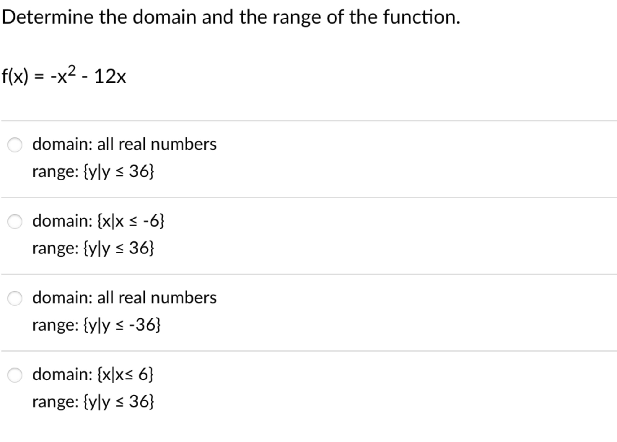 Solved Determine the domain and the range of the | Chegg.com