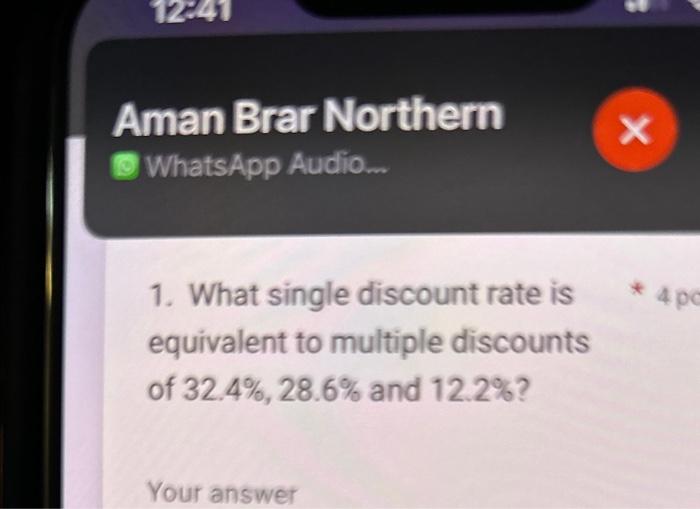 Solved what single discount rate is equivalent to | Chegg.com