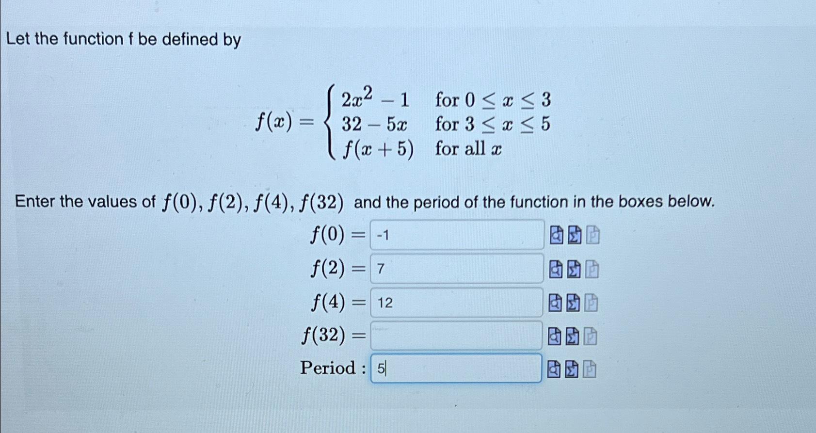 Solved Let the function f ﻿be defined | Chegg.com