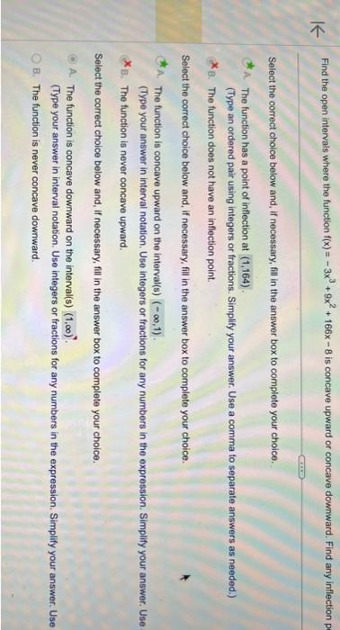 Solved Find the open intervals where the function | Chegg.com