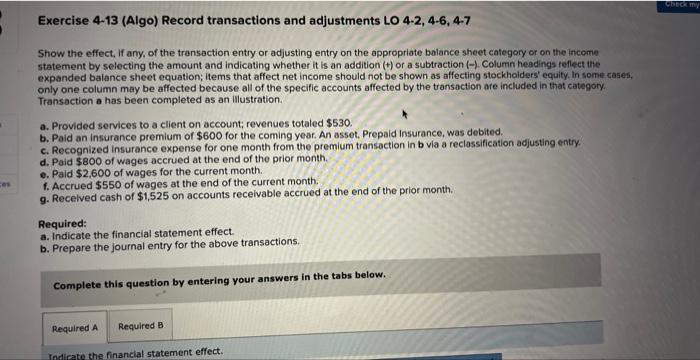 Solved Exercise 4 13 Algo Record Transactions And