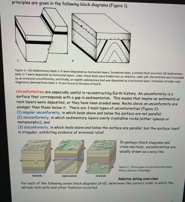 Solved Part I Relative dating The relative order of geologic | Chegg.com