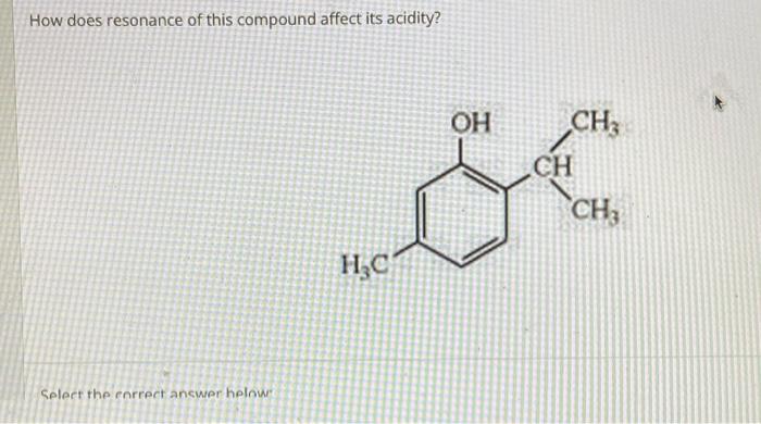 Solved How does resonance of this compound affect its | Chegg.com