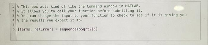 Solved MATLAB Sequence Problem:please help me figure out | Chegg.com