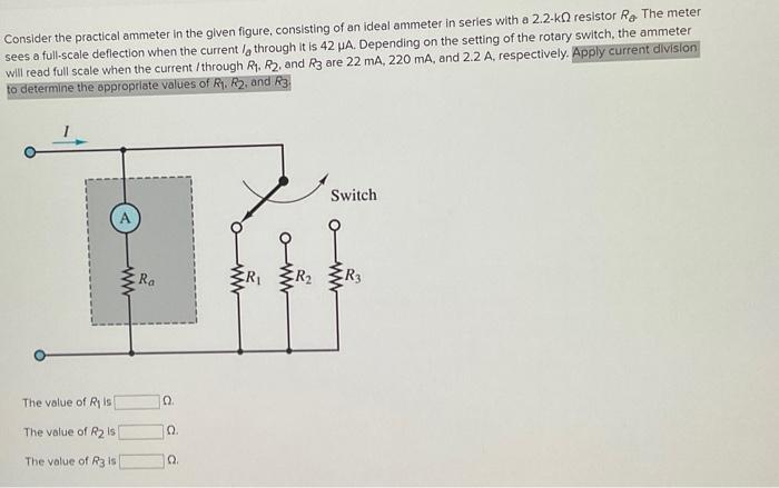 [Solved]: Consider the practical ammeter in the given figur