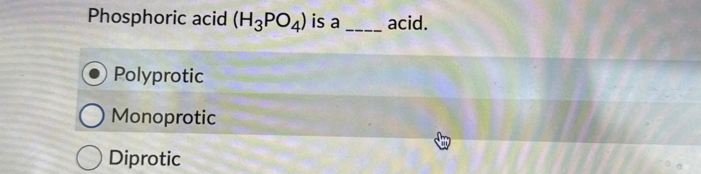 Solved Phosphoric acid (H3PO4) ﻿is a q, | Chegg.com