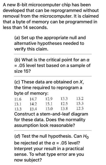 Solved A new 8-bit microcomputer chip has been developed | Chegg.com