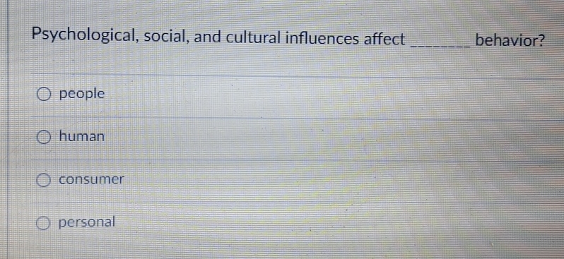 Solved Psychological, social, and cultural influences | Chegg.com