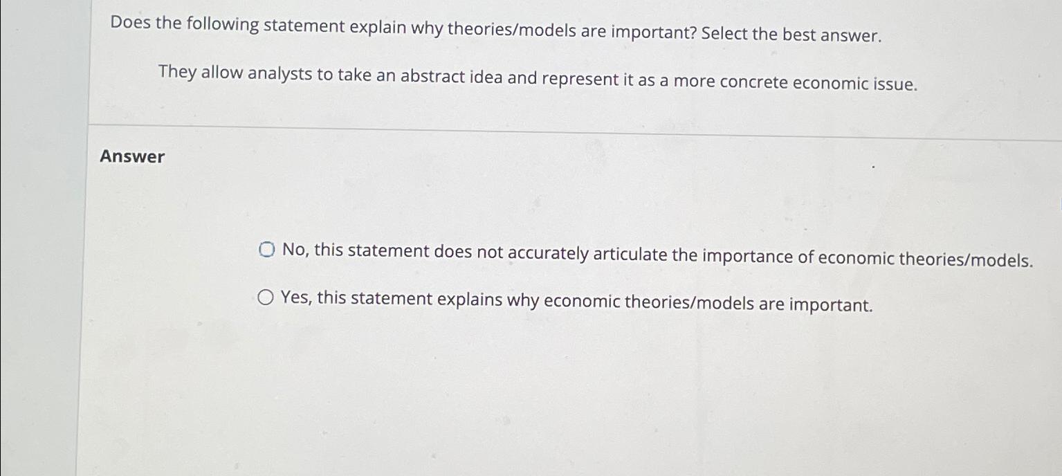 Solved Does the following statement explain why | Chegg.com