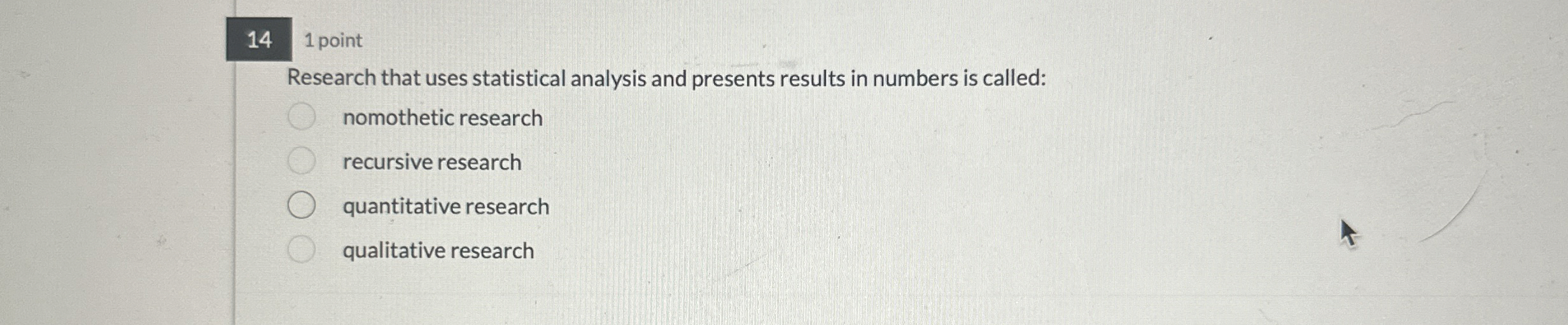 Solved 14 1 ﻿pointResearch that uses statistical analysis | Chegg.com