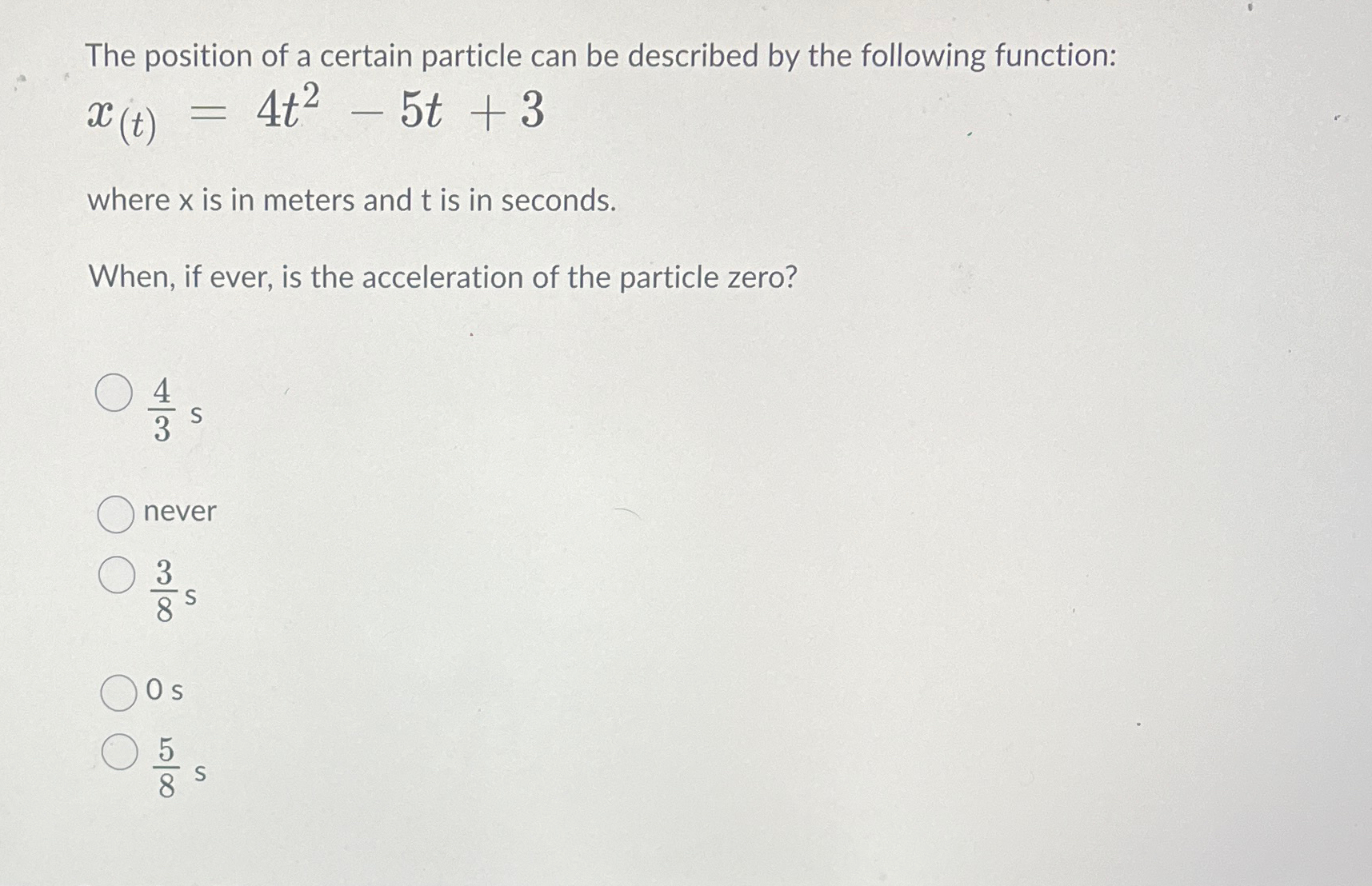 Solved The position of a certain particle can be described | Chegg.com