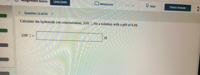 Solved Assignment Score: 1300/2000 Resources Hint Check | Chegg.com