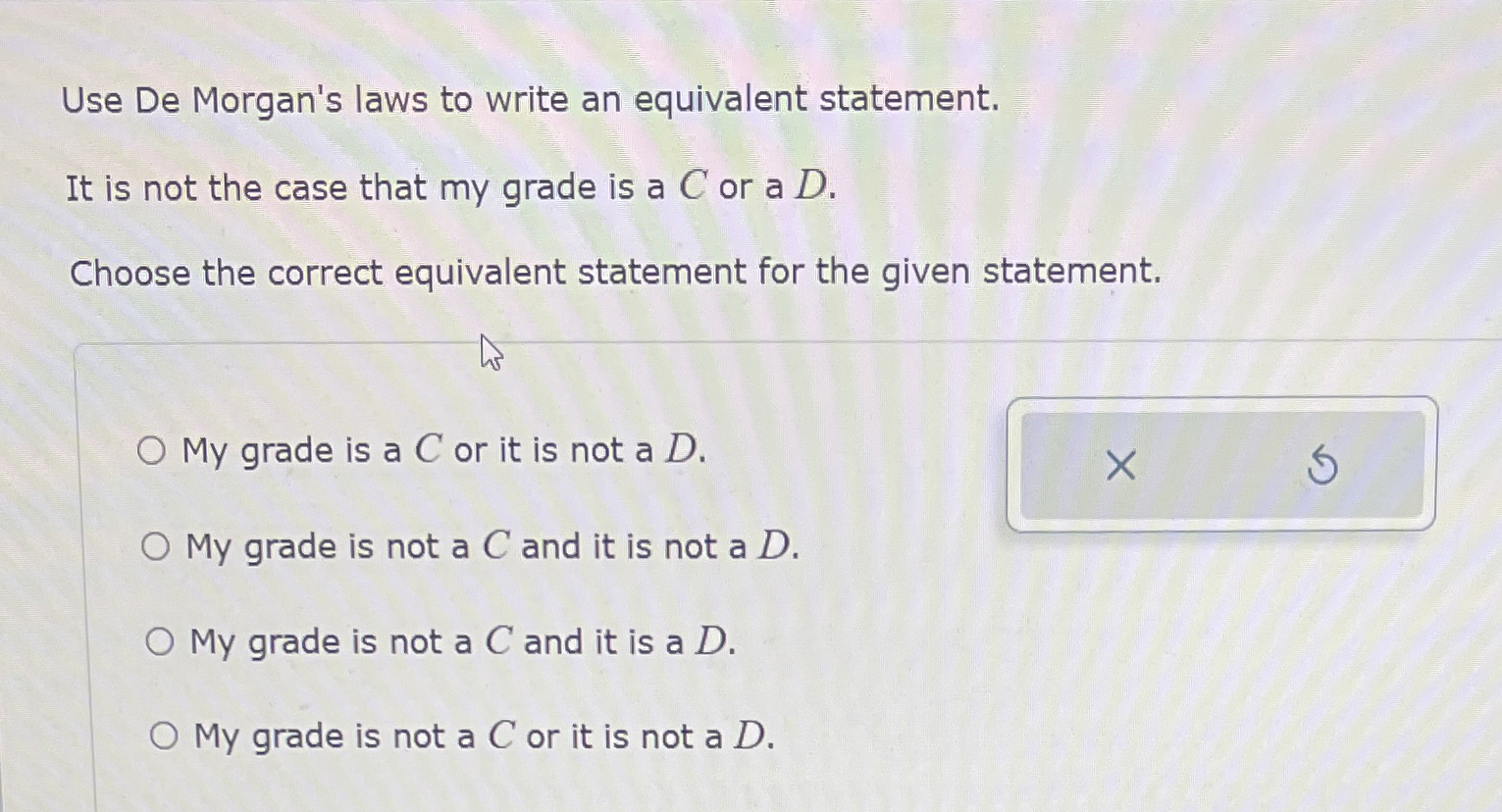 Solved Use De Morgan's laws to write an equivalent | Chegg.com