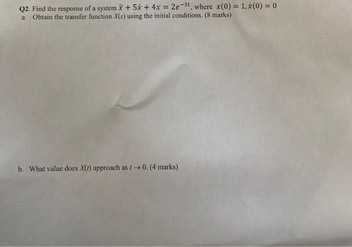 Solved c. Determine the time domain function X(t) using | Chegg.com