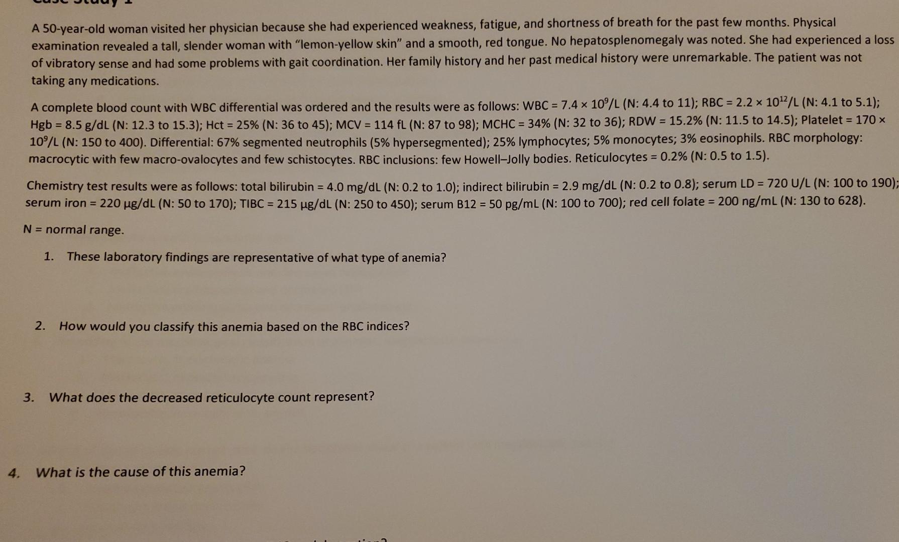 Solved A 50-year-old woman visited her physician because she | Chegg.com
