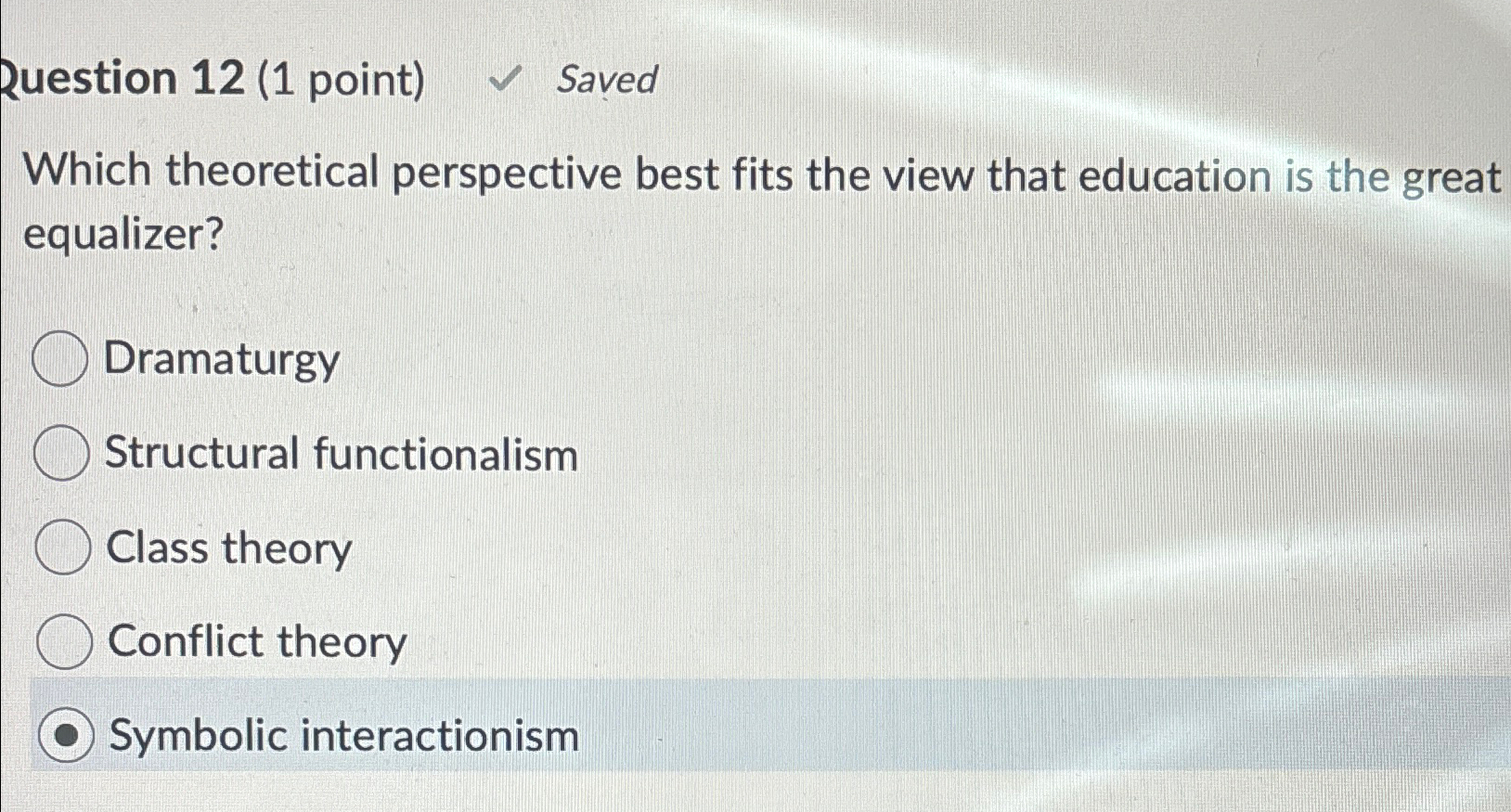 Solved Ruestion 12 (1 ﻿point) ﻿SavedWhich theoretical | Chegg.com