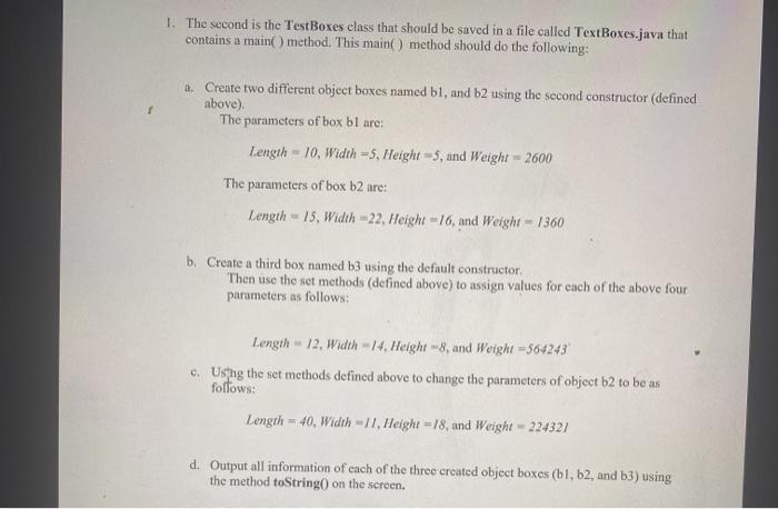 Solved For this assignment you will create two Java classes | Chegg.com