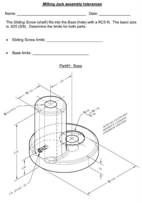 Solved Description Create Part and Drawings for Milling | Chegg.com