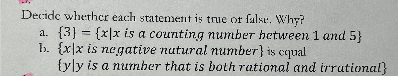 Decide whether each statement is true or false. | Chegg.com