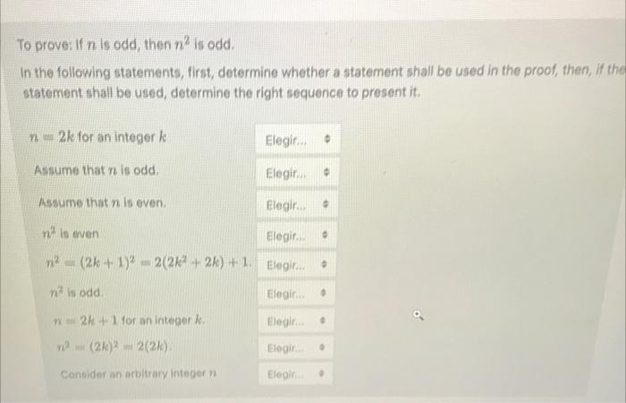 Solved To prove: If n is odd, then n is odd, In the | Chegg.com