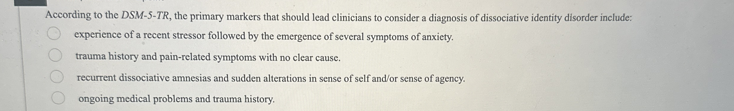 Solved According to the DSM-5-TR, ﻿the primary markers that | Chegg.com