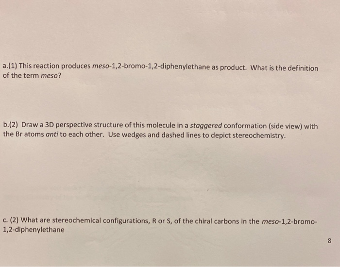 Solved a.(1) This reaction produces | Chegg.com