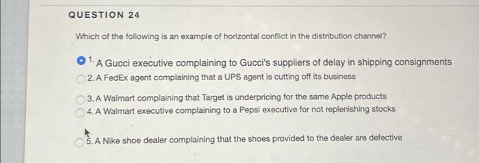Solved QUESTION 24 Which of the following is an example of | Chegg.com