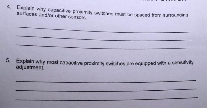 Solved 1. What types of material do capacitive proximity | Chegg.com