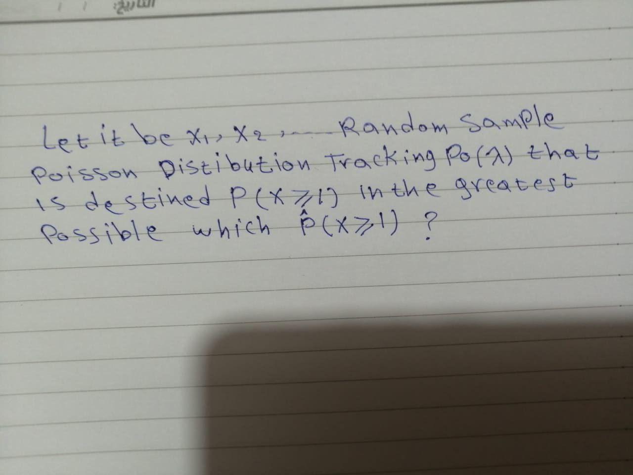 Solved Let it be x X2 Random sample Poisson Distibution | Chegg.com