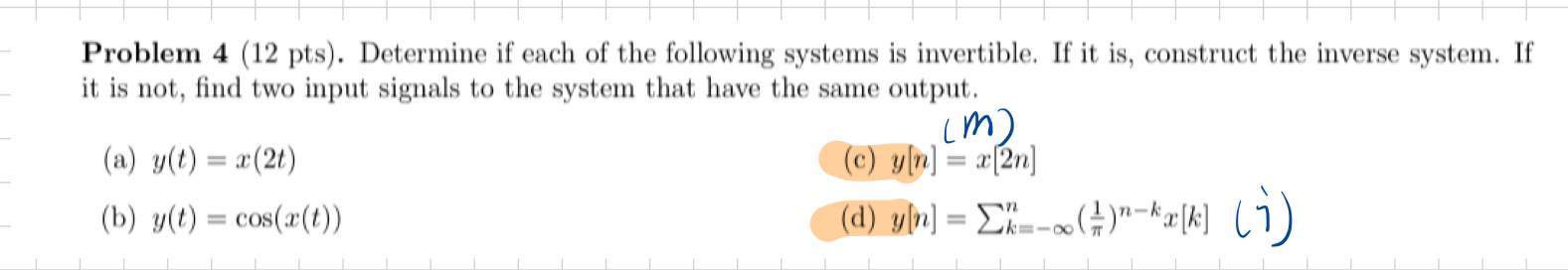 Solved Problem 4 (12 ﻿pts). ﻿Determine if each of the | Chegg.com