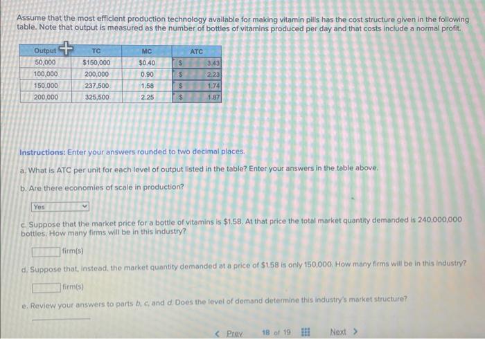 Solved Assume that the most efficient production technology | Chegg.com