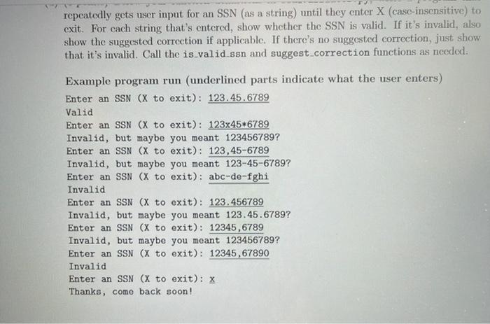 Solved Within a file named ssn.validator.py, do the | Chegg.com