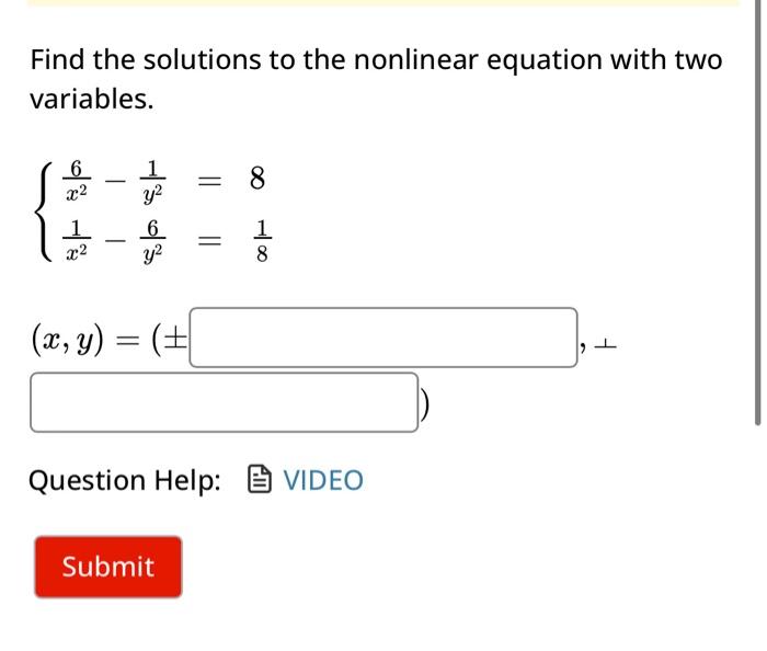 Solved Find the solutions to the nonlinear equation with two | Chegg.com