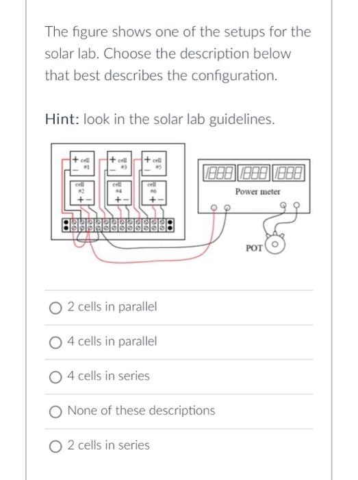 Solved The figure shows one of the setups for the solar lab. | Chegg.com