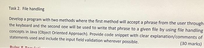Solved Task 2 File Handling Develop A Program With Two