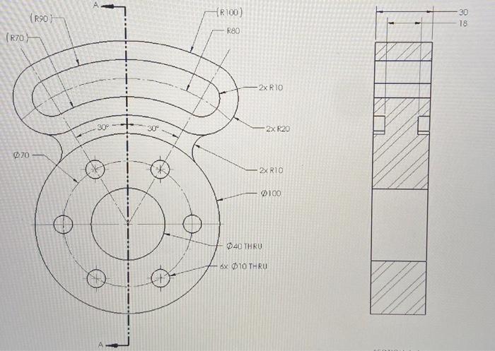 Solved Using Solidworks, create 3D model of image in | Chegg.com