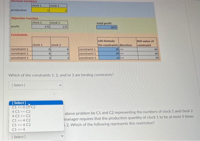 Solved Which of the constraints 1,2, and/or 3 are binding | Chegg.com