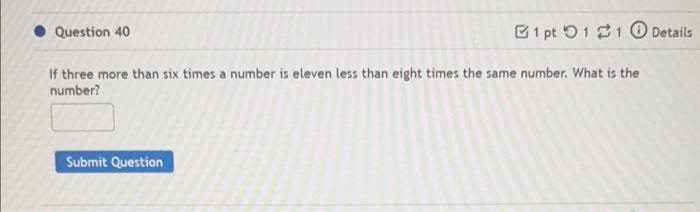 Solved If three more than six times a number is eleven less | Chegg.com
