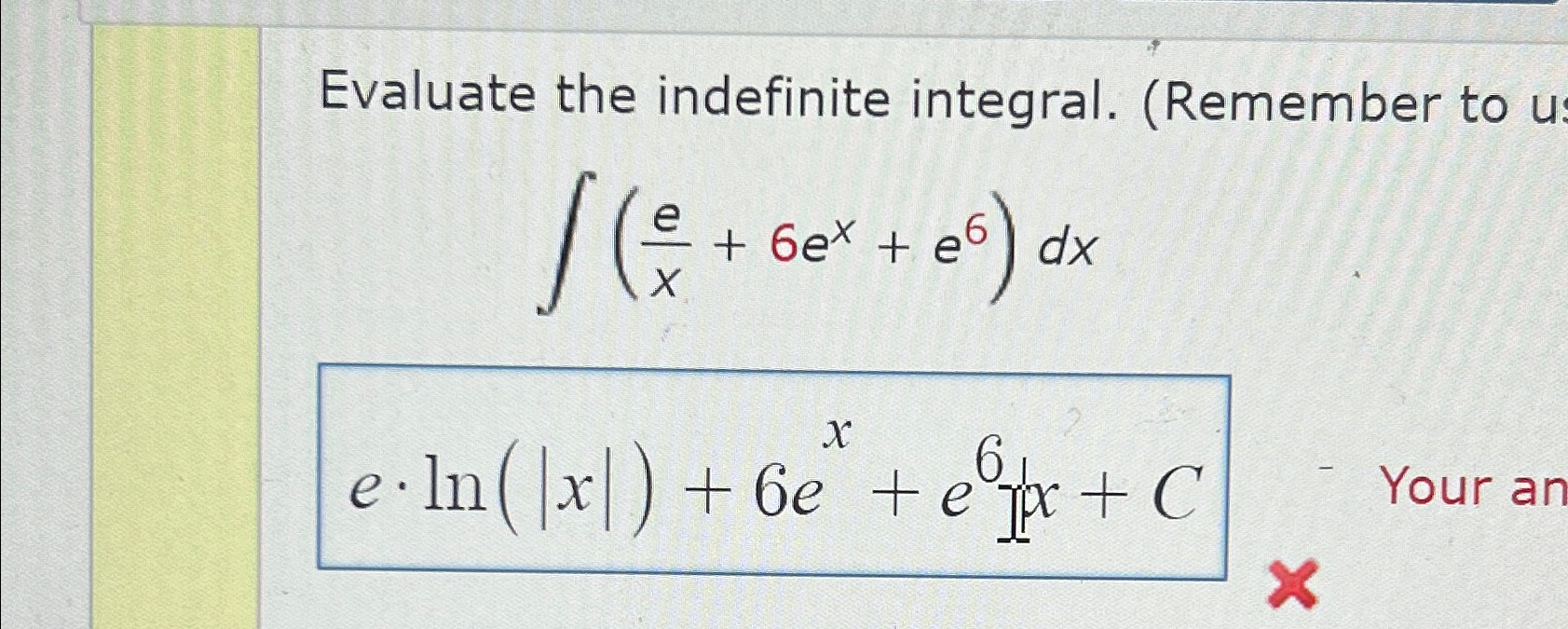 Solved Evaluate the indefinite integral. (Remember | Chegg.com