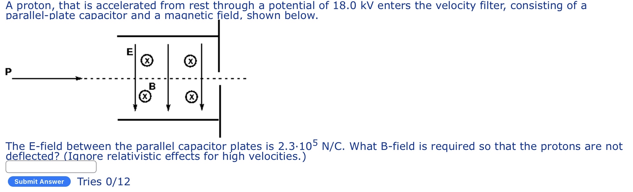 Solved A proton, that is accelerated from rest through a | Chegg.com