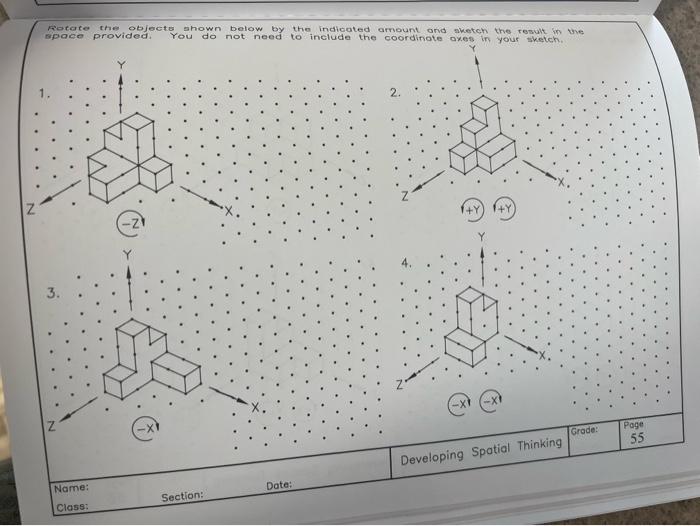 Solved Rotate the objects shown below by the indicated | Chegg.com