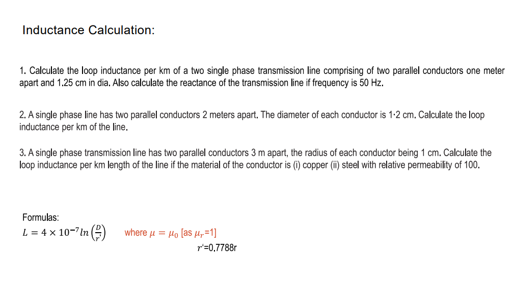 Solved Inductance Calculation: Calculate the loop inductance | Chegg.com