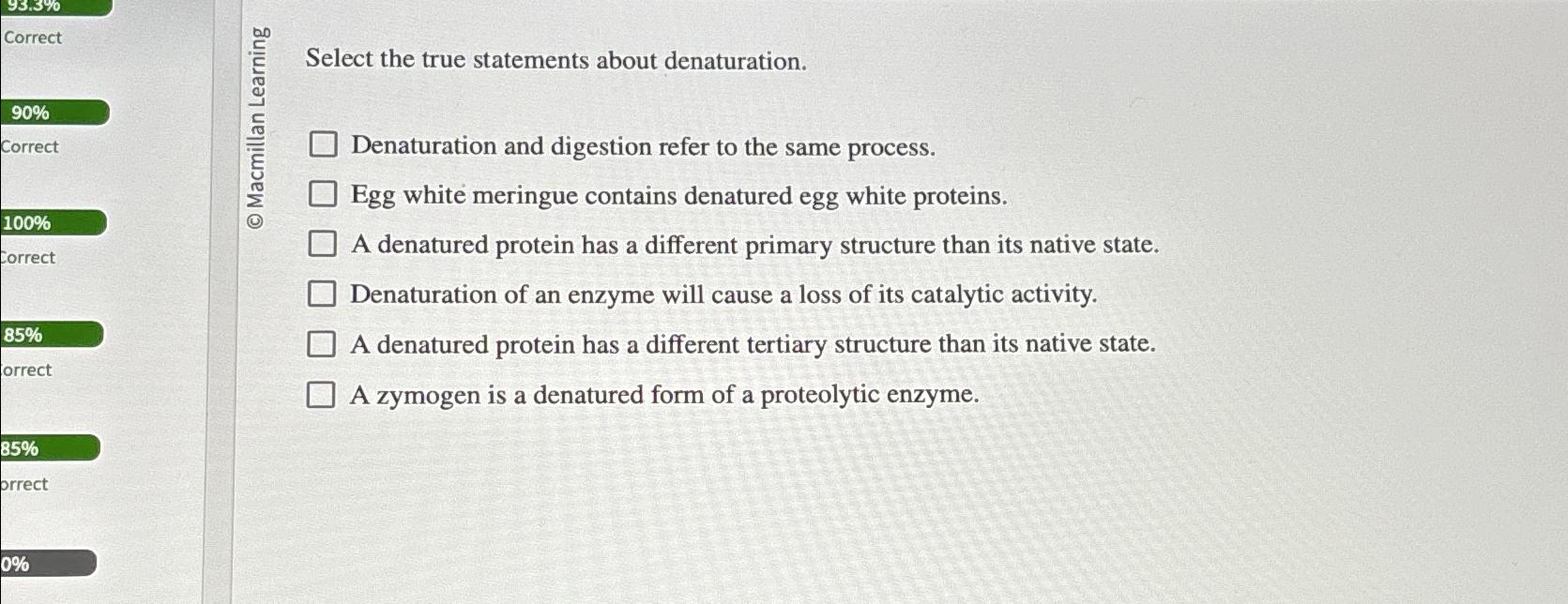 Solved Denaturation and digestion refer to the same | Chegg.com