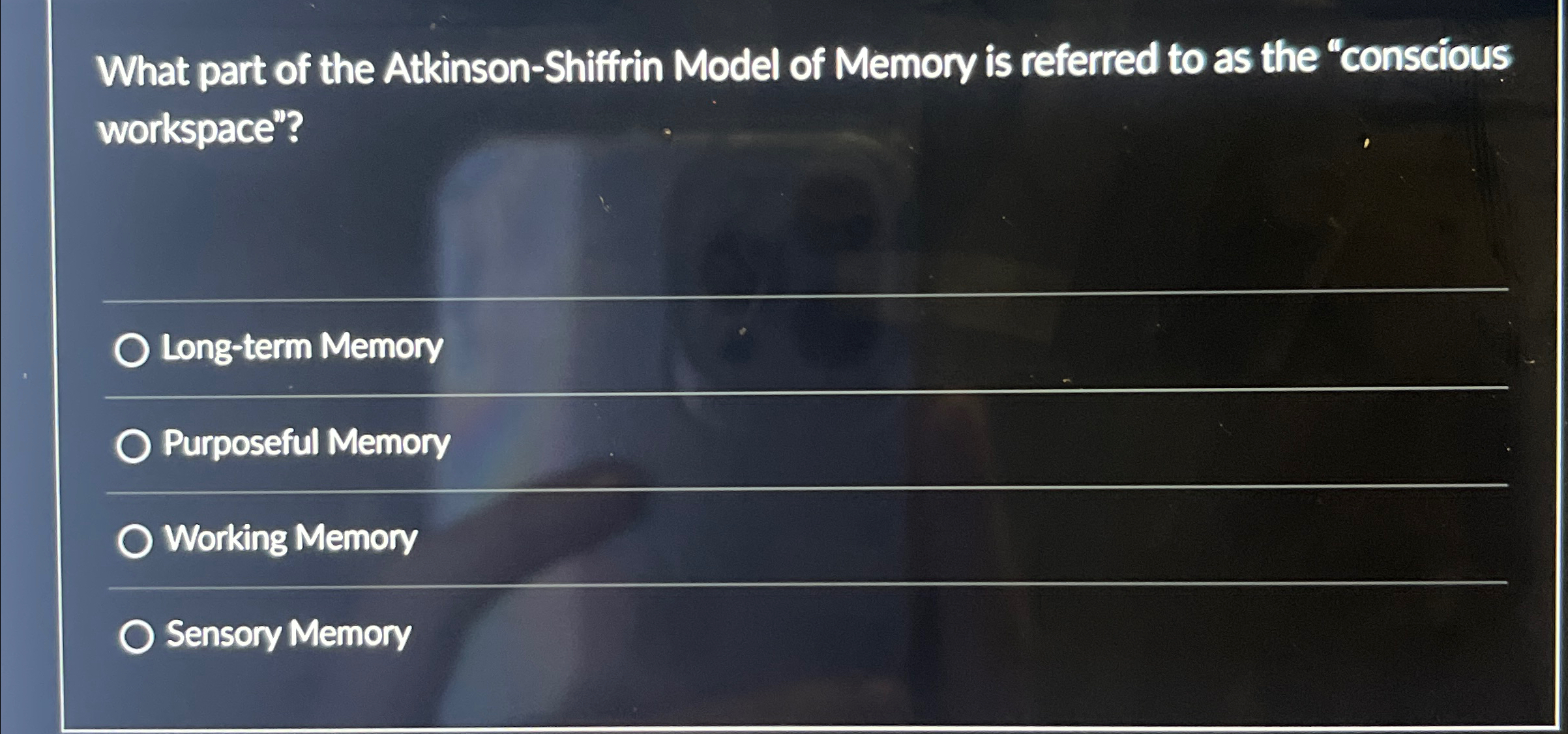 Solved What part of the Atkinson-Shiffrin Model of Memory is | Chegg.com