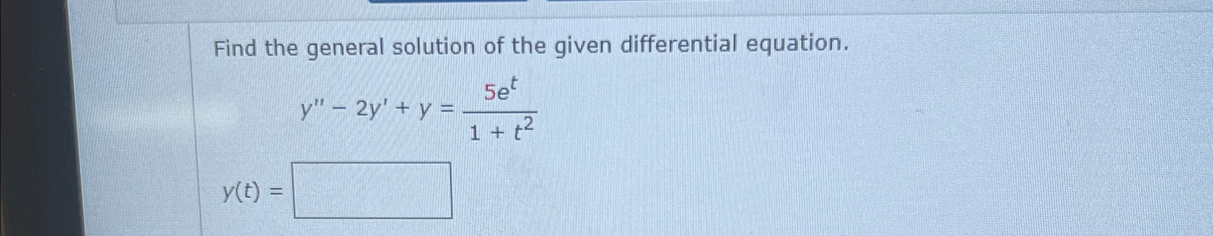 Solved Find the general solution of the given differential | Chegg.com