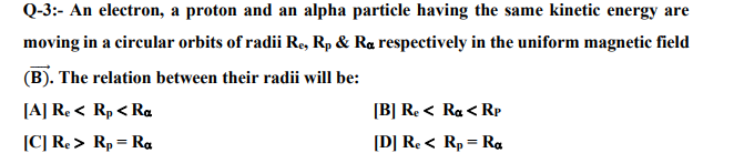 Solved Q-3:- ﻿An electron, a proton and an alpha particle | Chegg.com
