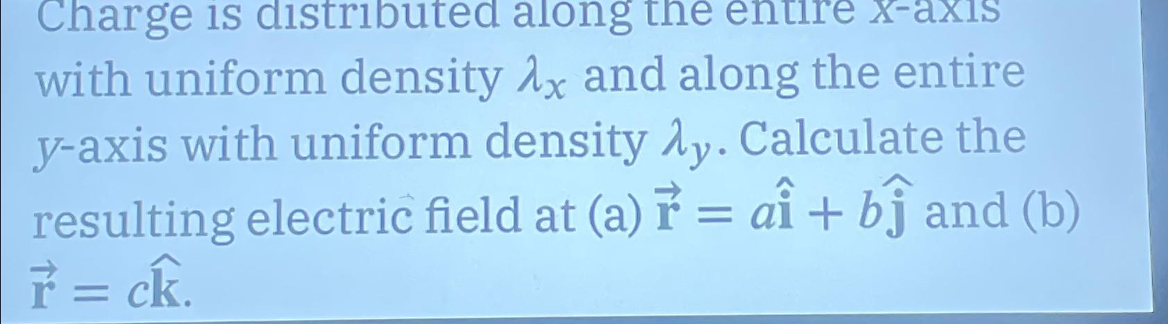 Solved with uniform density \\\\lambda _(x) and along the | Chegg.com