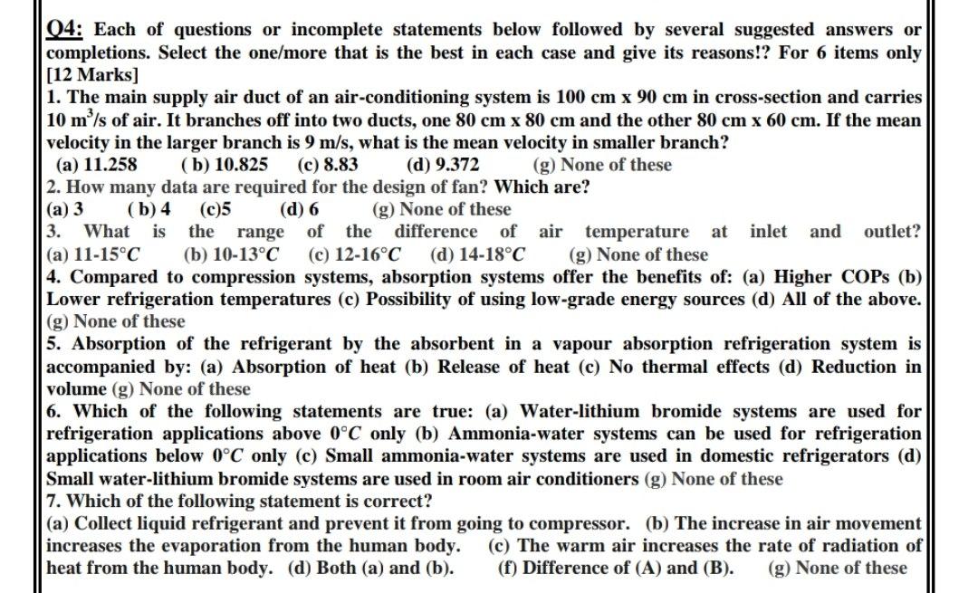 Solved 04: Each of questions or incomplete statements below | Chegg.com